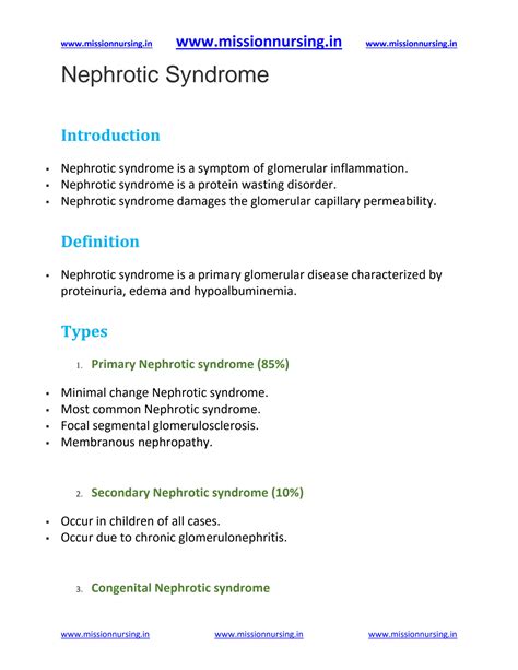 Solution Nephrotic Syndrome Causes Symptoms Diagnosis Treatment Notes