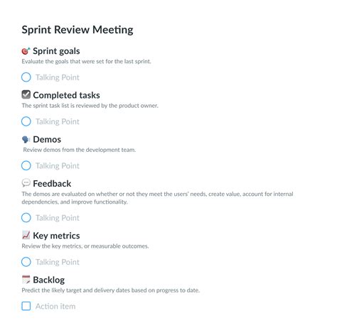 Sprint Review Template AI Meeting Management