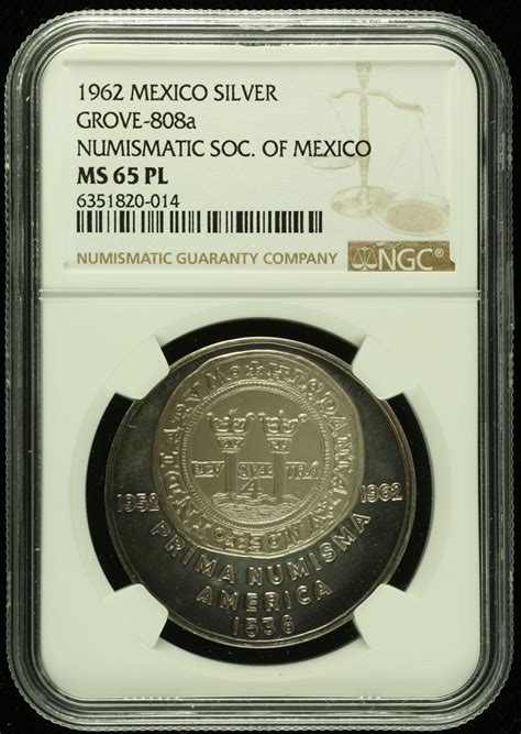 Medals Tokens Numismatic Society Of Mexico Silver Medal Ngc