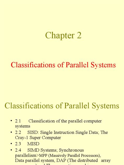bil406 chapter 2 classifications of parallel systems pdf parallel computing central