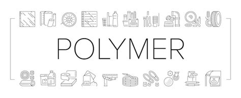 Premium Vector Polymer Material Industry Goods Icons Set Vector