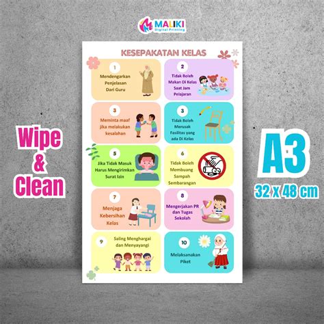Jual Poster Kelas Kesepakatan Peraturan Kelas Shopee Indonesia