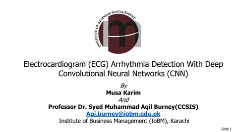 pdf slide 1 electrocardiogram ecg arrhythmia detection with deep convolutional neural