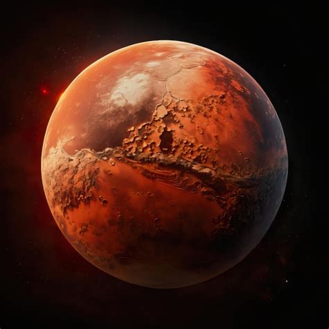 Ilustración 3d planeta marte aislado en elementos de imagen de cielo