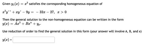 solved given y1 x x3 satisfies the corresponding