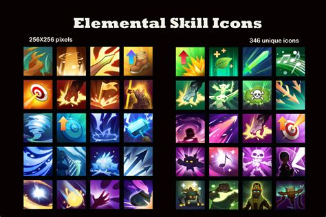 Elemental Skill Icons D Icons Unity Asset Store