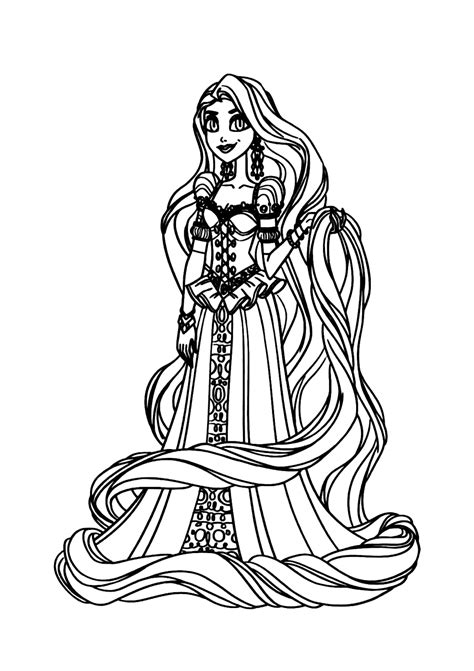 Rapunzel Cabelos Longos Para Colorir Imprimir Desenhos