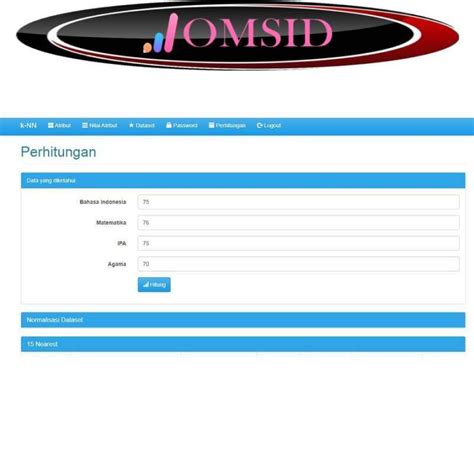jual source code knn k nearest neighbor dengan php mysql berbasis web di seller omsid
