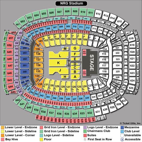 Nrg Stadium Seating Chart With Rows And Seat Numbers Nrg Stadium