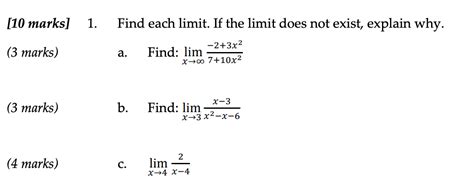 solved find each limit if the limit does not exist explain