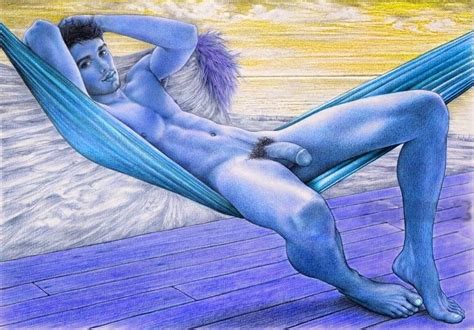 Rule 34 Beach Blue Body Blue Nipples Blue Skin Completely Naked
