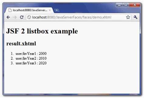 Jsf Listbox Example Mkyong