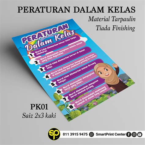 PERATURAN KELAS SAIZ 2X3 KAKI BANNER KELAS Shopee Malaysia