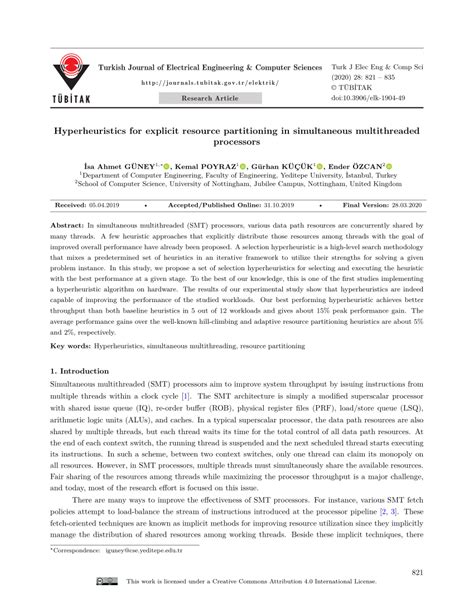 pdf hyperheuristics for explicit resource partitioning in simultaneous multithreaded processors