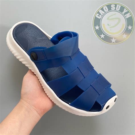 Dép Lê Nam Cao Su Quai Da MCM Siêu Bền Chống Trơn Khử Mùi Dép xỏ ngón