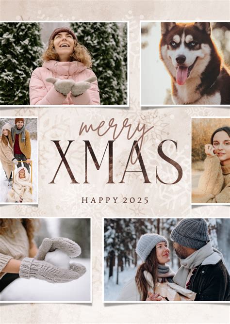 Fotocollage Kerstkaart Merry XMAS Met Kaartje2go