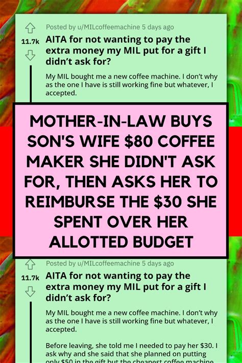 Mother In Law Buys Son S Wife 80 Coffee Maker She Didn T Ask For Then Asks Her To Reimburse The