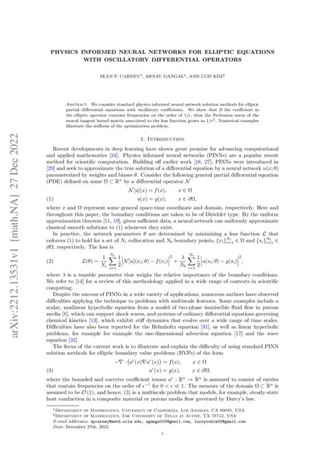 physics informed neural networks for elliptic equations with oscillatory differential operators