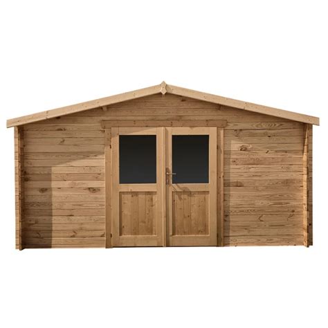 Ready to Ship Shop Abri En Bois Massif 12m² PRIMO 28mm Traité Teinté