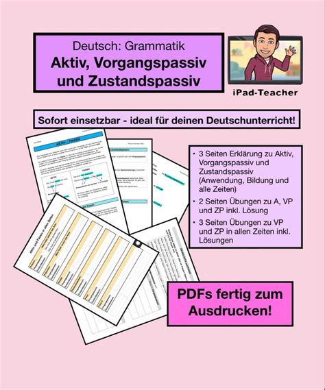 DEUTSCH Erklärung Übungspaket zum Aktiv Passiv PDF