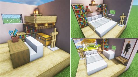 Minecraft 3 5x5 Small Bedroom Ideas Build Tutorial YouTube
