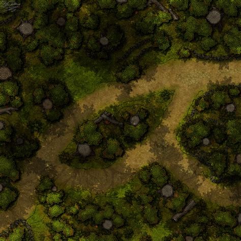 Art 30x30 Forest Road Battle Map Battlemaps Forest Village