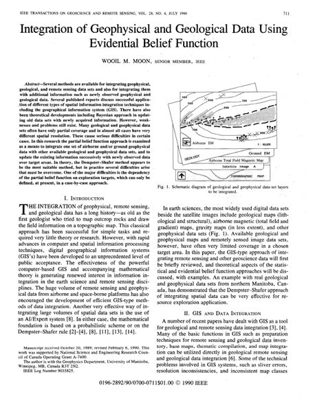 pdf integration of geophysical and geological data using evidential belief function