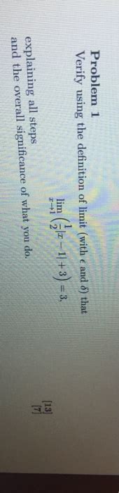 solved problem 1 verify using the definition of limit with