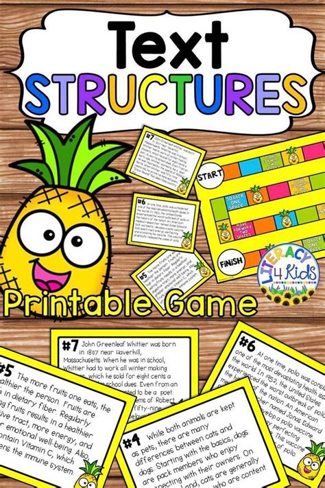 Text Structures Printable Board Game Anchor Charts And More For 4th