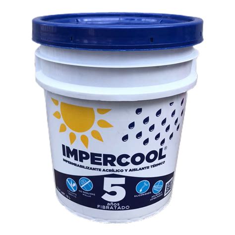 Impermeabilizante Impercool 5 años fibratado 19 litros Greensaver
