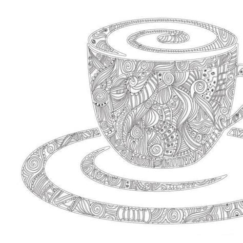Coloriage Mandala café en couleur dessin gratuit à imprimer