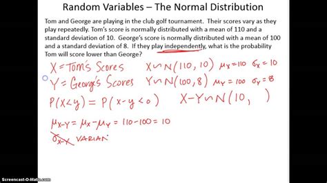 random variables and the normal distribution youtube