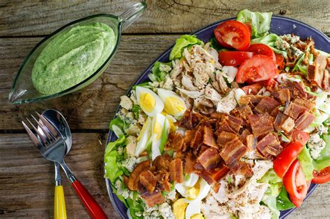 Rotisserie Chicken Cobb Salad With Avocado Ranch Dressing Rachael Ray Avocado Ranch Dressing