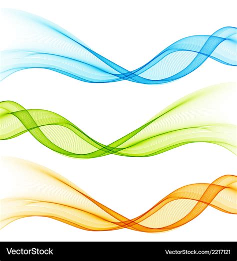 Set Color Curve Lines Design Element Royalty Free Vector