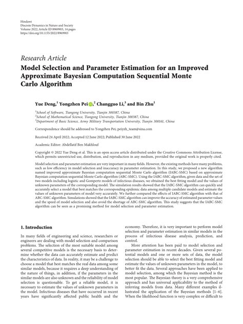 PDF Model Selection And Parameter Estimation For An Improved