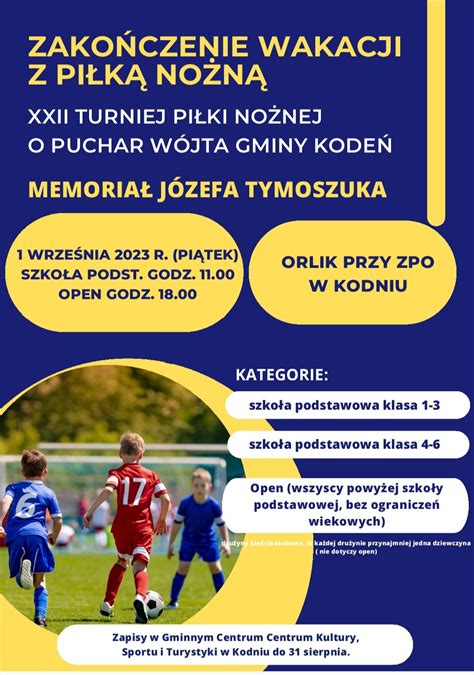 XXII Turniej piłki nożnej o puchar wójta gminy Kodeń zaproszenie
