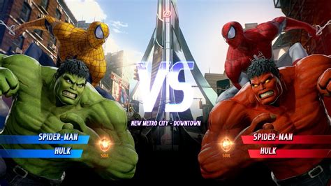 Yellow Spider Man Hulk VS Red Spider Man Red Hulk Marvel Vs