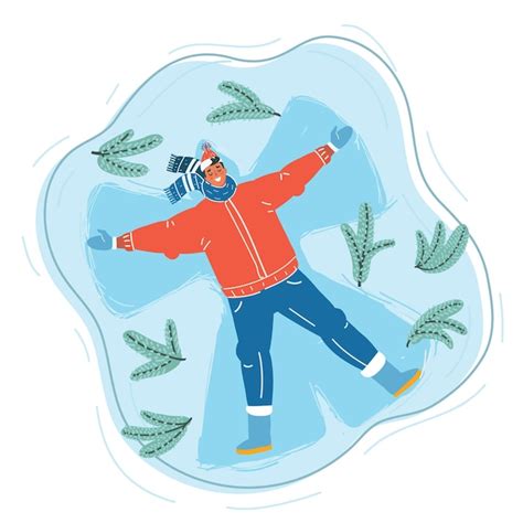 Ilustraci N Vectorial De Dibujos Animados Del Hombre En La Nieve Hace