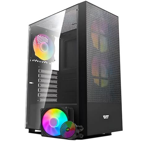 Kit Gabinete Gamer Aigo Darkflash A290 Mesh ARGB Mid Tower Lateral