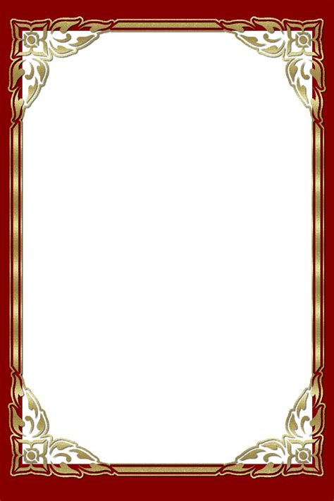 A Red And Gold Frame On A White Background