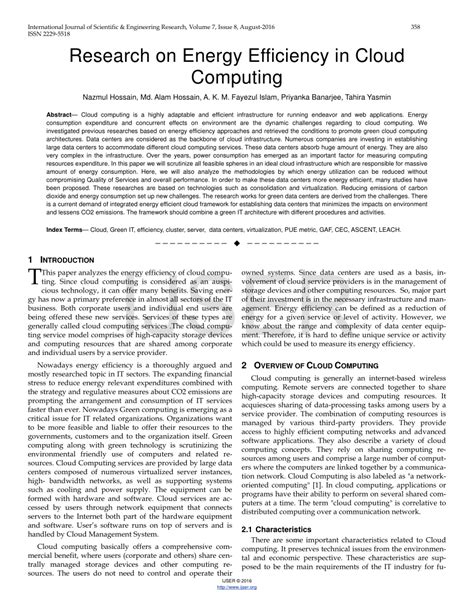 pdf research on energy efficiency in cloud computing