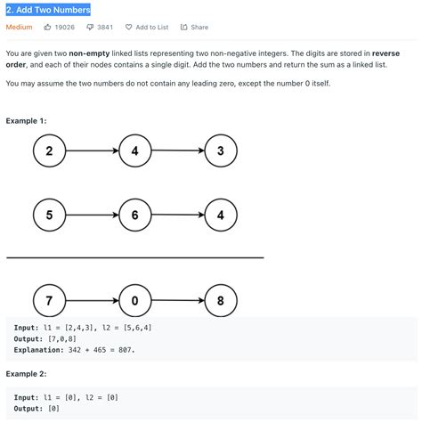 leetcode 2 add two numbers