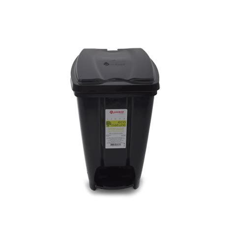 Lixeira Pedal E Tampa Eco Nature 7L Preta 27 5x22 5x19Cm