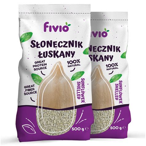 SŁONECZNIK ŁUSKANY NATURALNY 1KG 1000g ŚWIEŻY ZIARNO SŁONECZNIKA FIVIO
