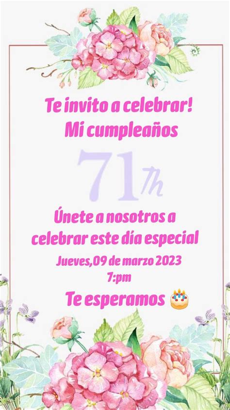 Te invito a celebrar Mi cumpleaños 71 Únete a nosotros a celebrar este