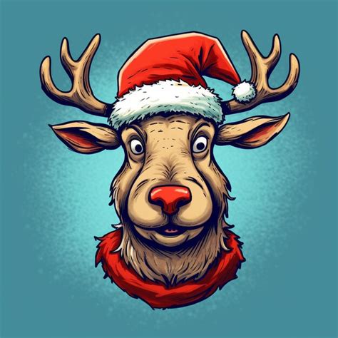 Rudolph el reno de nariz roja ilustración de dibujos animados festivos