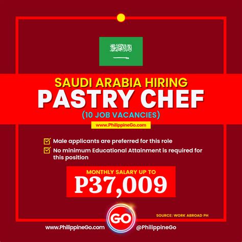 Hiring Pastry Chef In Saudi Arabia Philippine Go
