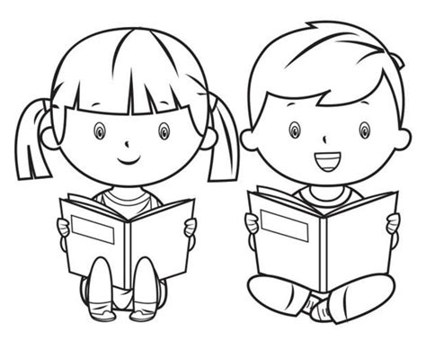 55 Desenhos de Crianças Estudando para Imprimir e Colorir