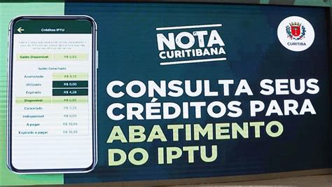 Prazo para usar créditos da Nota Curitibana para abater do valor do