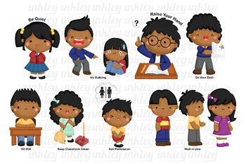 School Etiquette Clip Art Good Behavior Clipart By Inkley Studio